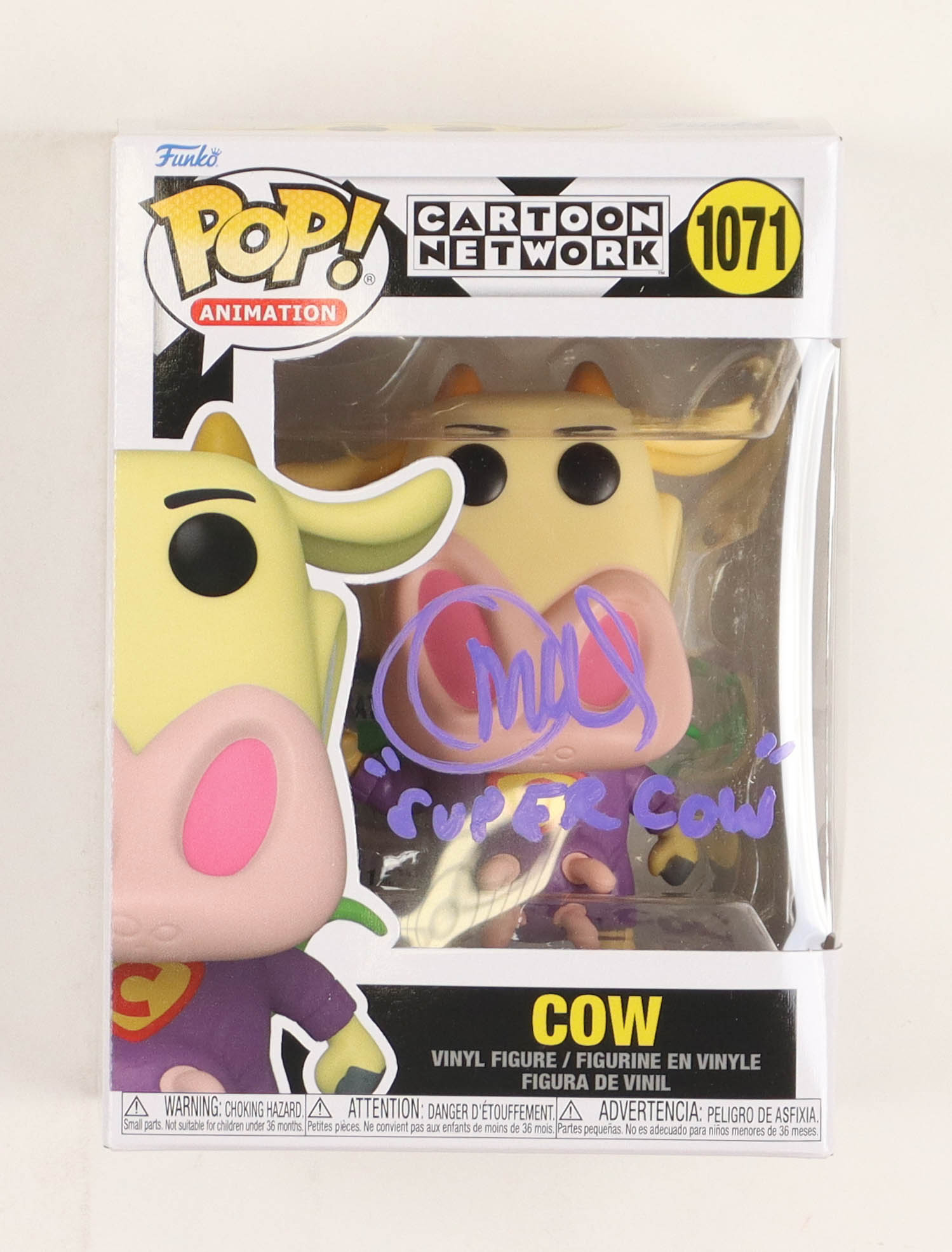 Charlie Adler Signed Pop! Animation "Cow And Chicken" #1071 Cow Funko ...
