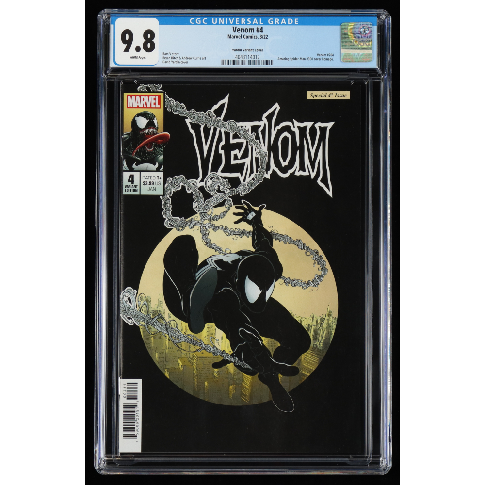 2022 "Venom" Issue #4 Marvel Comic Book (CGC 9.8) | Pristine Auction