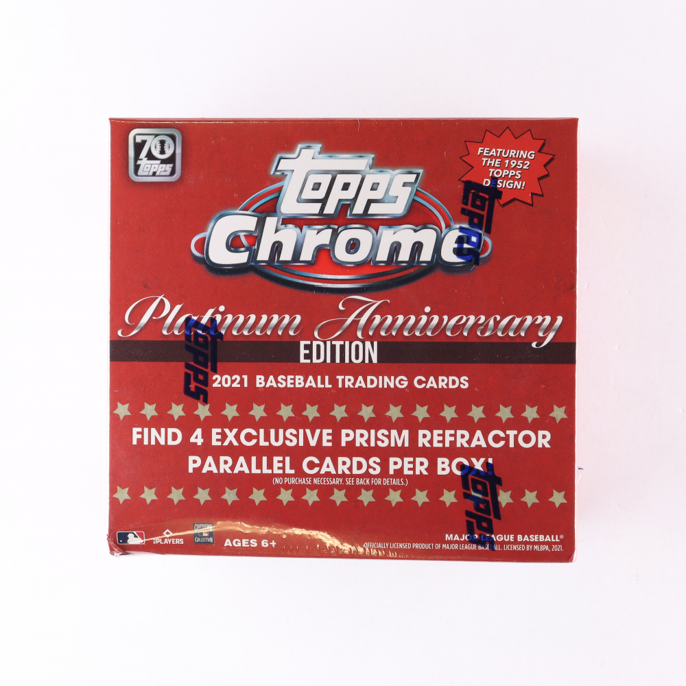2021 Topps Chrome Platinum Anniversary Baseball Mega Box with (9) Packs ...