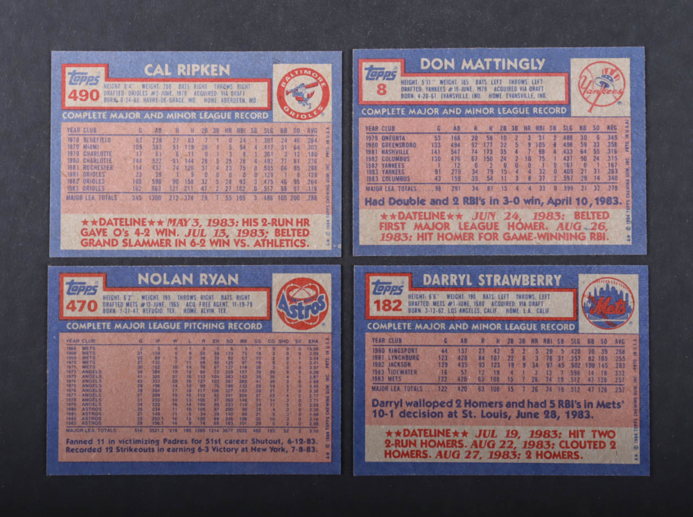 1984 Topps Baseball Complete Set of (792) Cards with Don Mattingly #8 ...