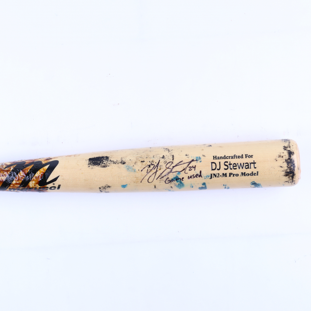DJ Stewart Signed Game-Used Marucci Player Model Baseball Bat Inscribed ...