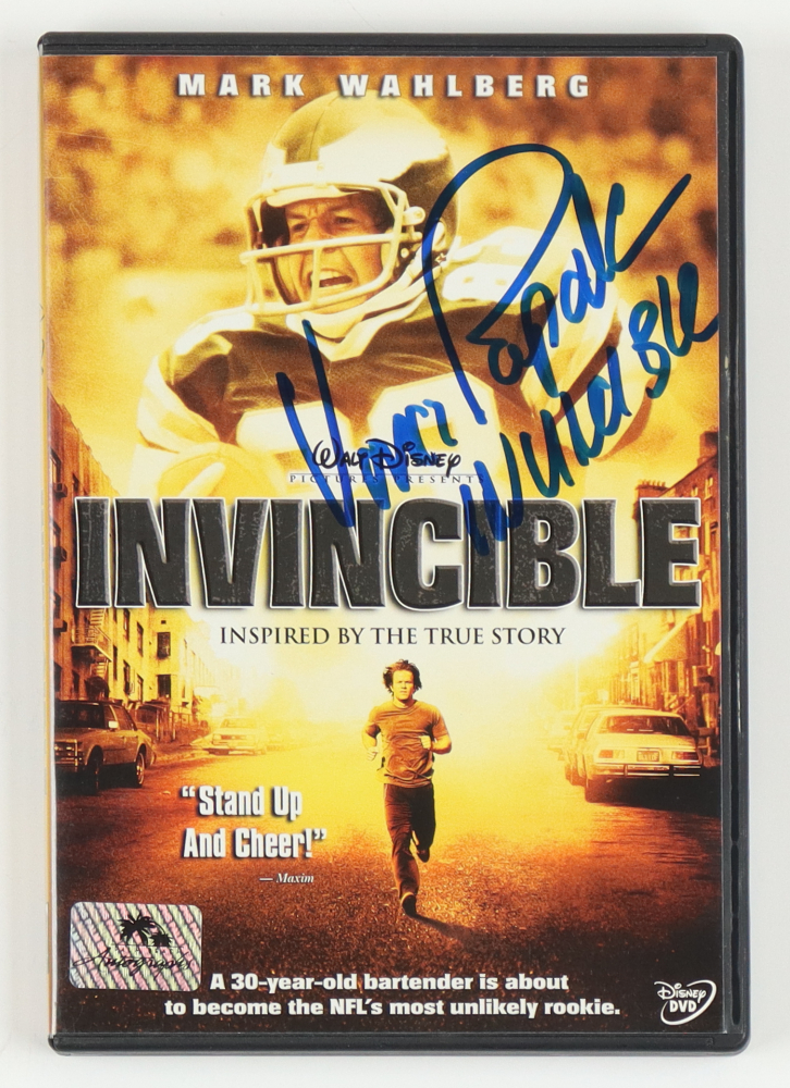 Vince Papale Signed "Invincible" DVD Case Inscribed "Invincible" (Palm ...