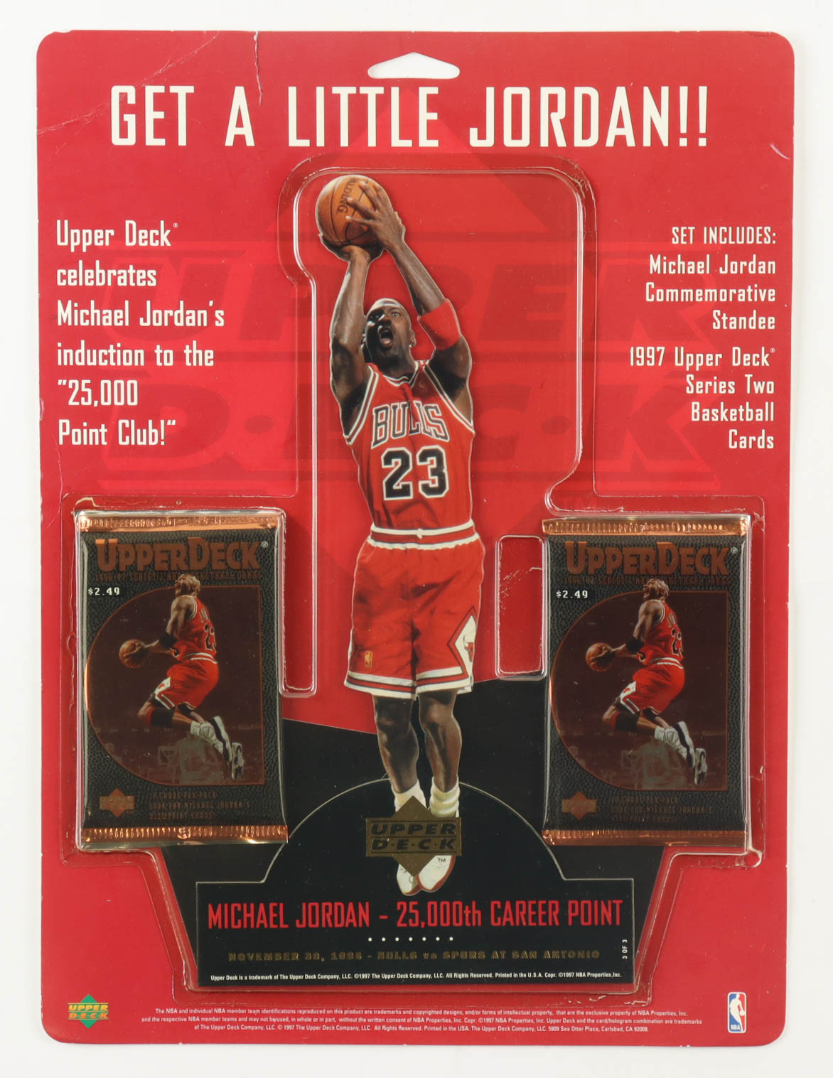 Michael Jordan Die Cut Standee with (2) Factory Sealed 1996-97 Upper ...