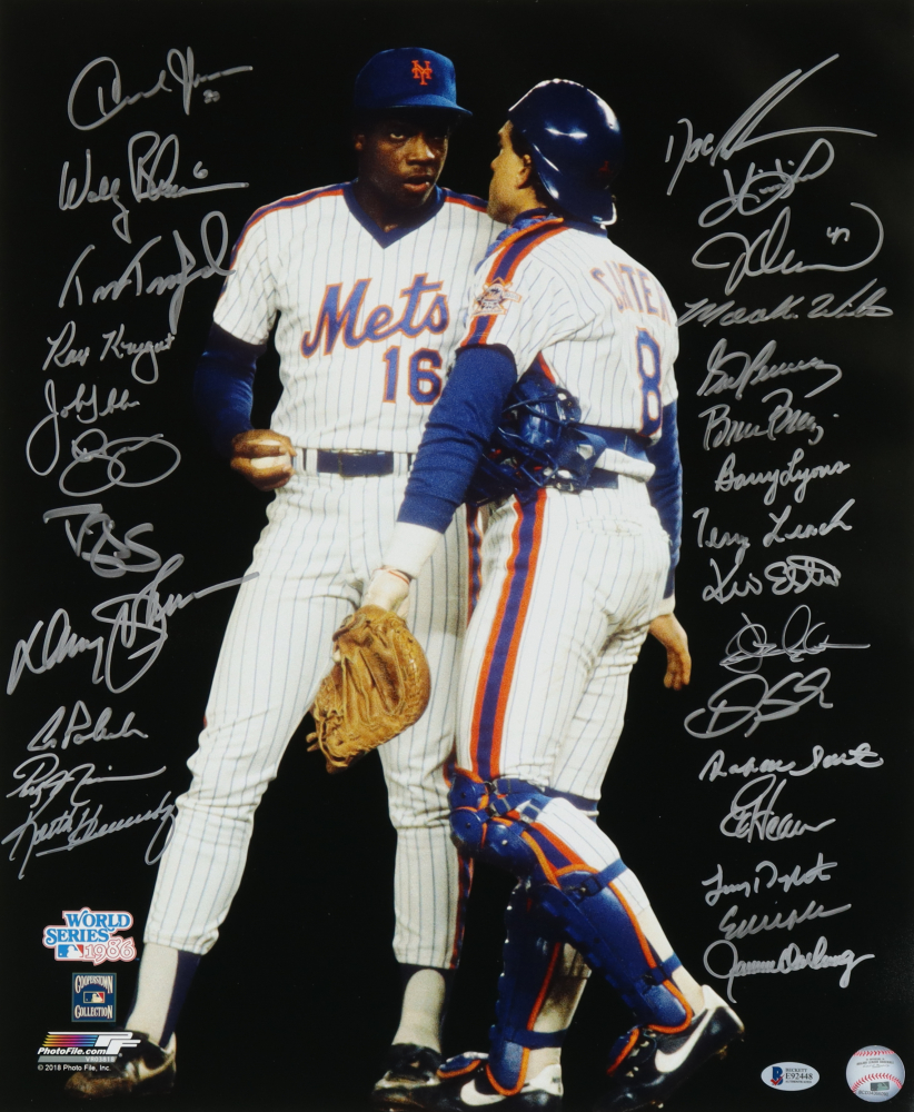 Mets 16x20 Photo Signed By (27) With Doc Gooden, Davey Johnson, Darryl ...