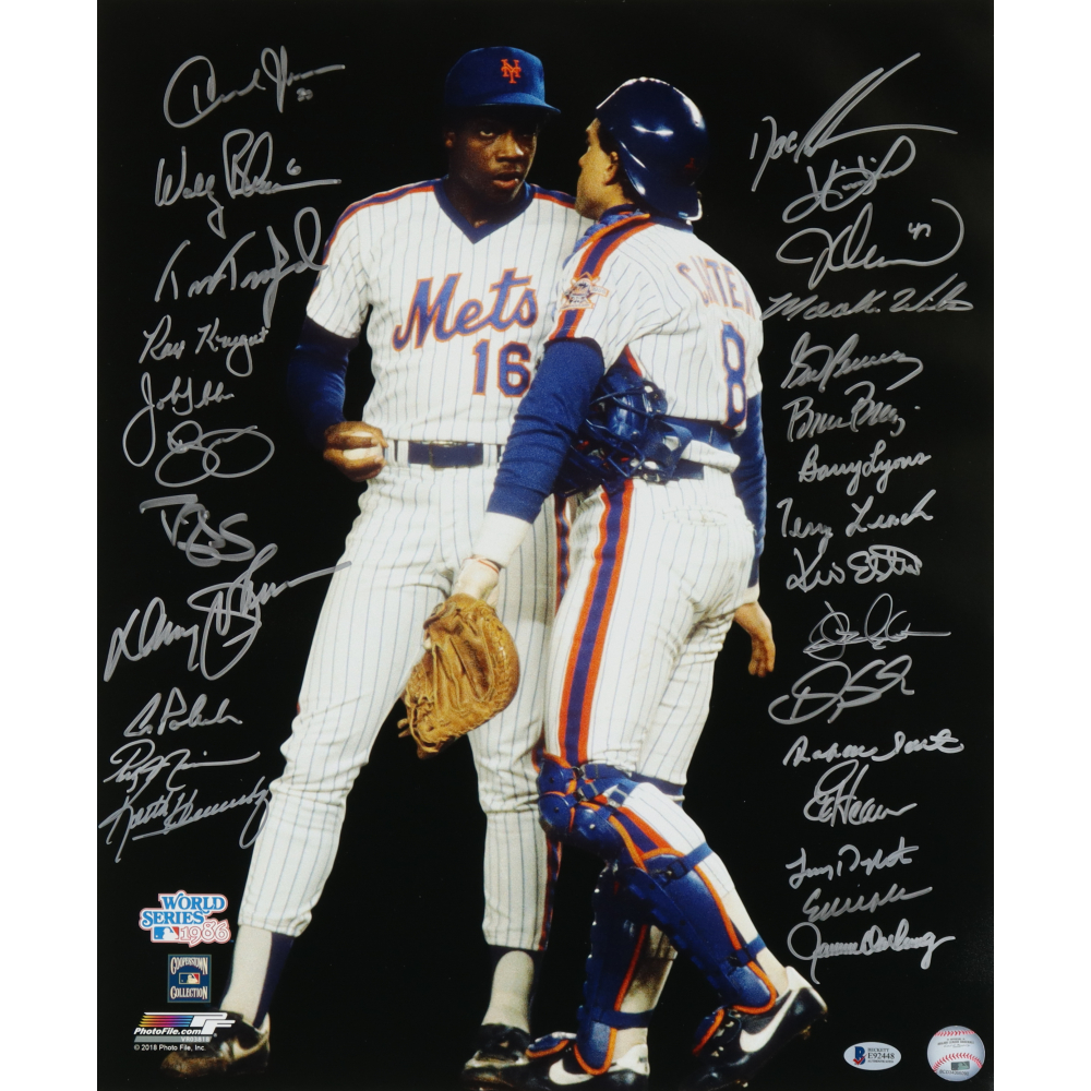 Mets 16x20 Photo Signed By (27) With Doc Gooden, Davey Johnson, Darryl ...