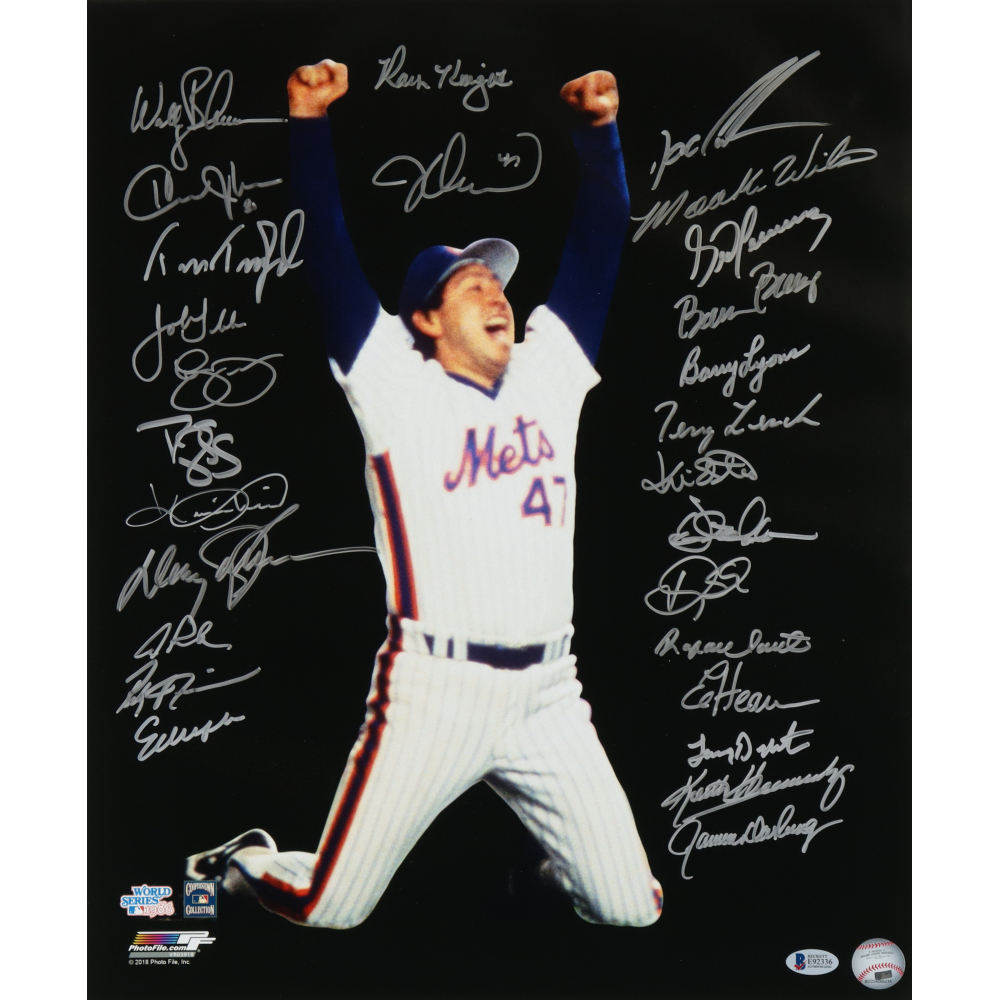 Mets 16x20 Photo Signed By (27) With Doc Gooden, Davey Johnson, Darryl ...