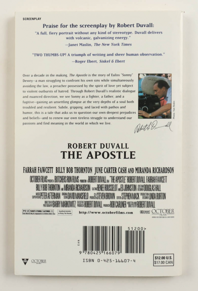 Robert Duvall Signed "The Apostle" Softcover Book (PSA) | Pristine Auction