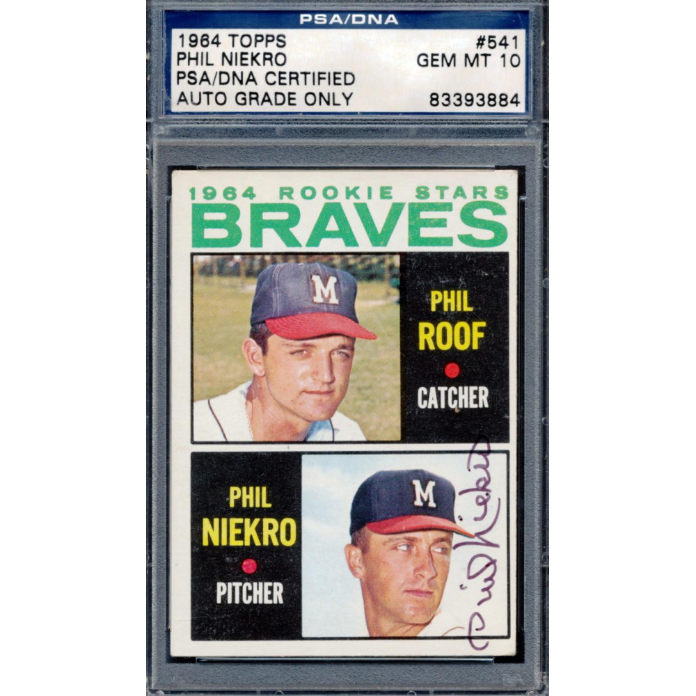 Phil Niekro Signed 1964 Topps #541 Rookie Stars RC (PSA) | Pristine Auction