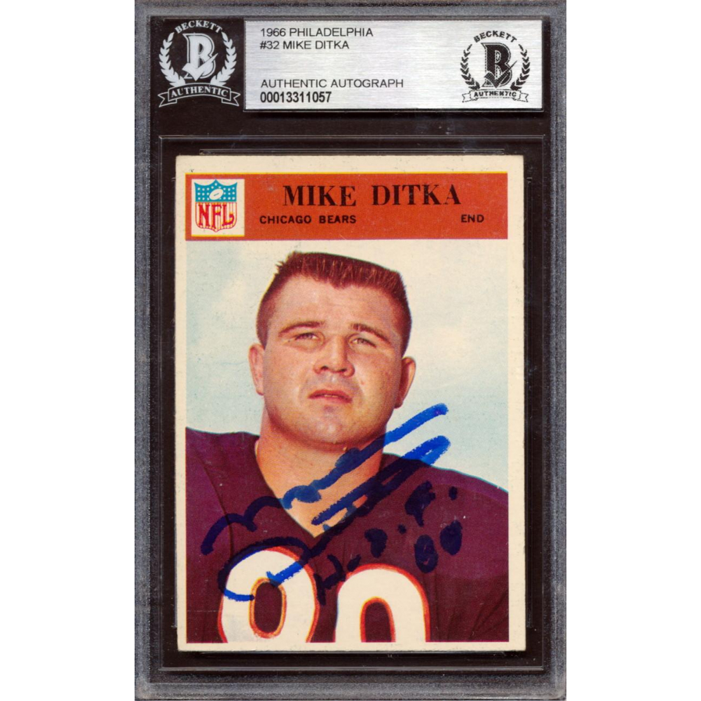 Mike Ditka Signed 1966 Philadelphia #32 Inscribed "H.O.F. 88" (BGS ...