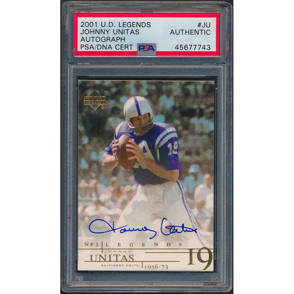 Johnny Unitas 2001 Upper Deck Legends Autographs Ju Psa Pristine