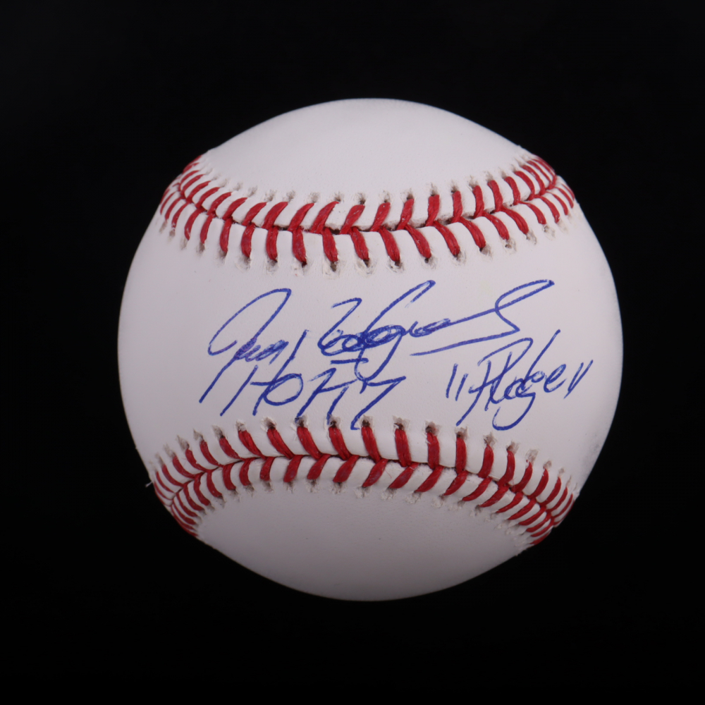 Ivan "Pudge" Rodriguez Signed OML Baseball Inscribed "HOF 17" (Beckett ...