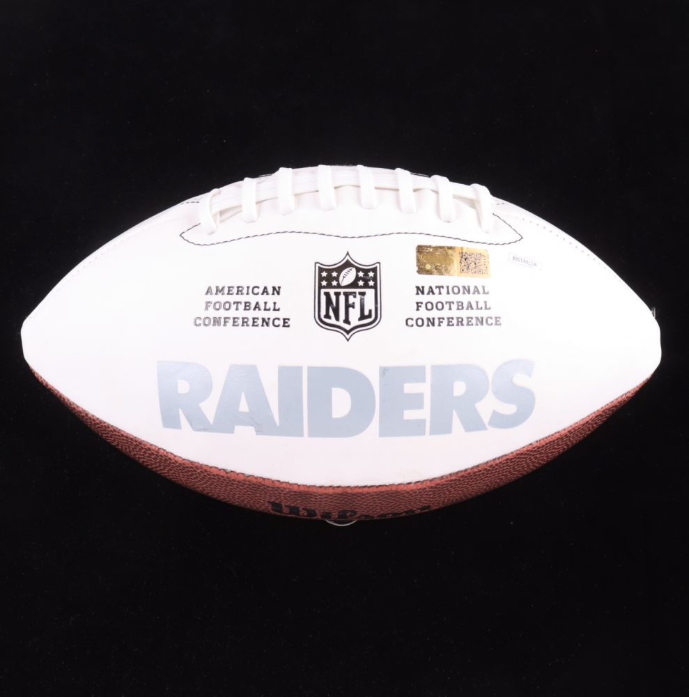 Johnathan Abram Signed Raiders Logo Football (JSA & Players Ink ...