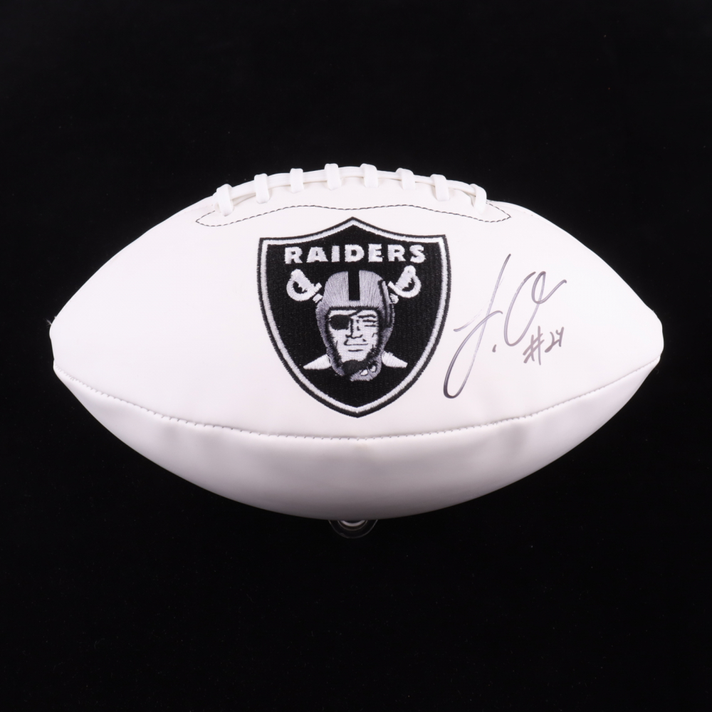 Johnathan Abram Signed Raiders Logo Football (JSA & Players Ink ...