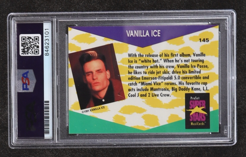 Vanilla Ice Signed 1991-92 Superstars MusiCards #145 (PSA) | Pristine ...