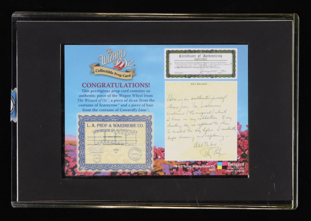 The Wizard Of Oz Collectible Prop Card (LA Prop) | Pristine Auction