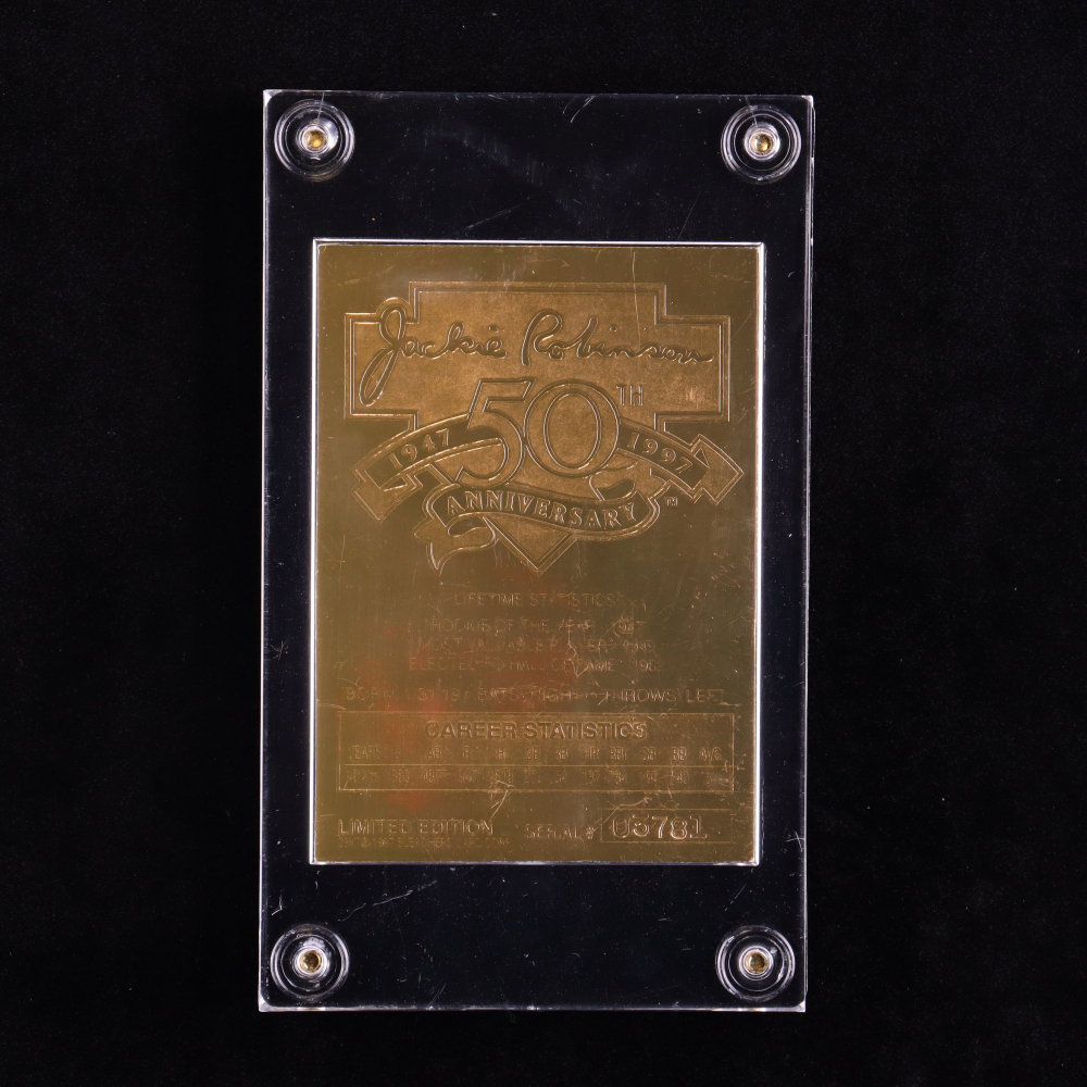 Jackie Robinson 1997 50th Anniversary Gold Performance 23KT Gold Card ...