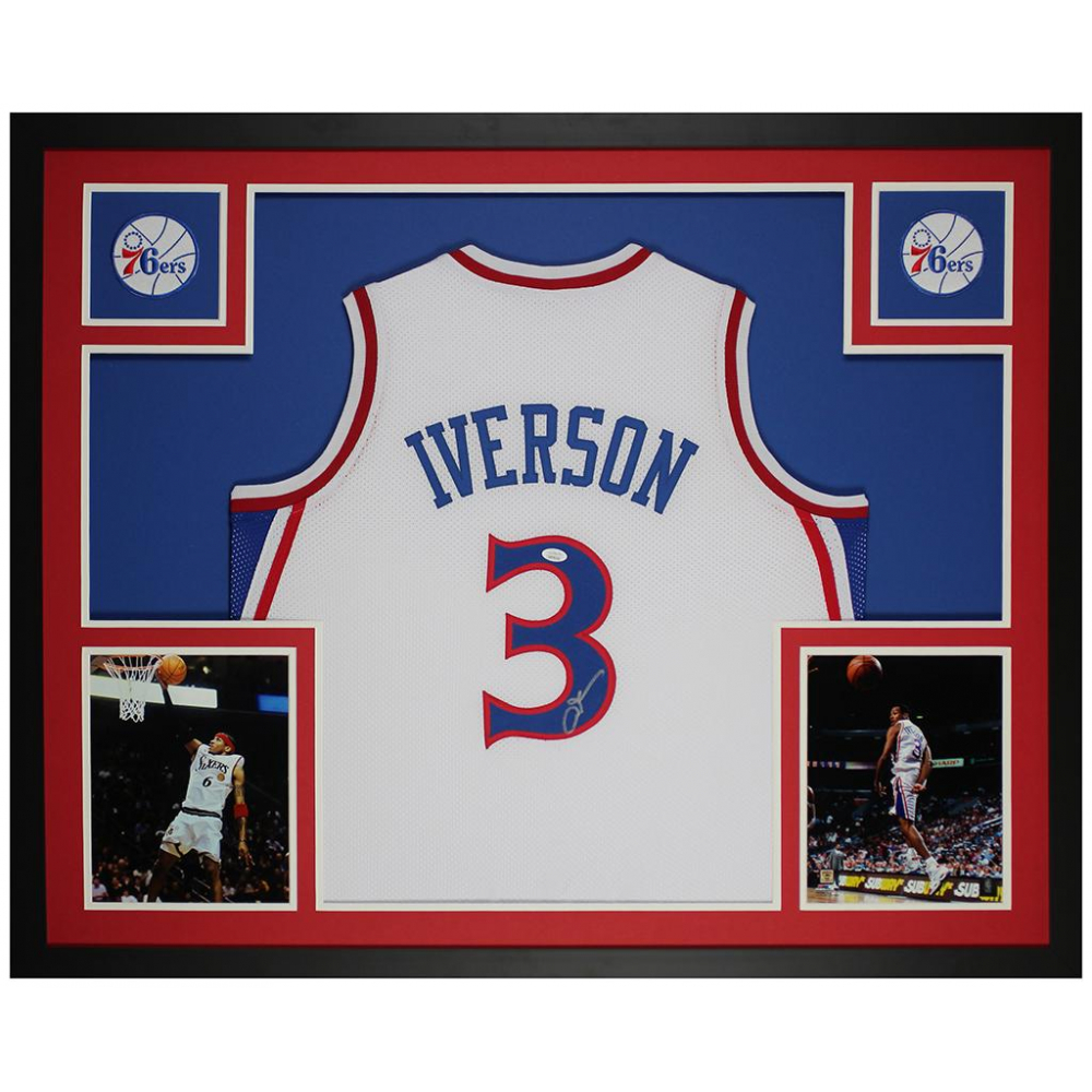 Allen Iverson Signed Custom Framed Jersey Display (JSA) | Pristine Auction