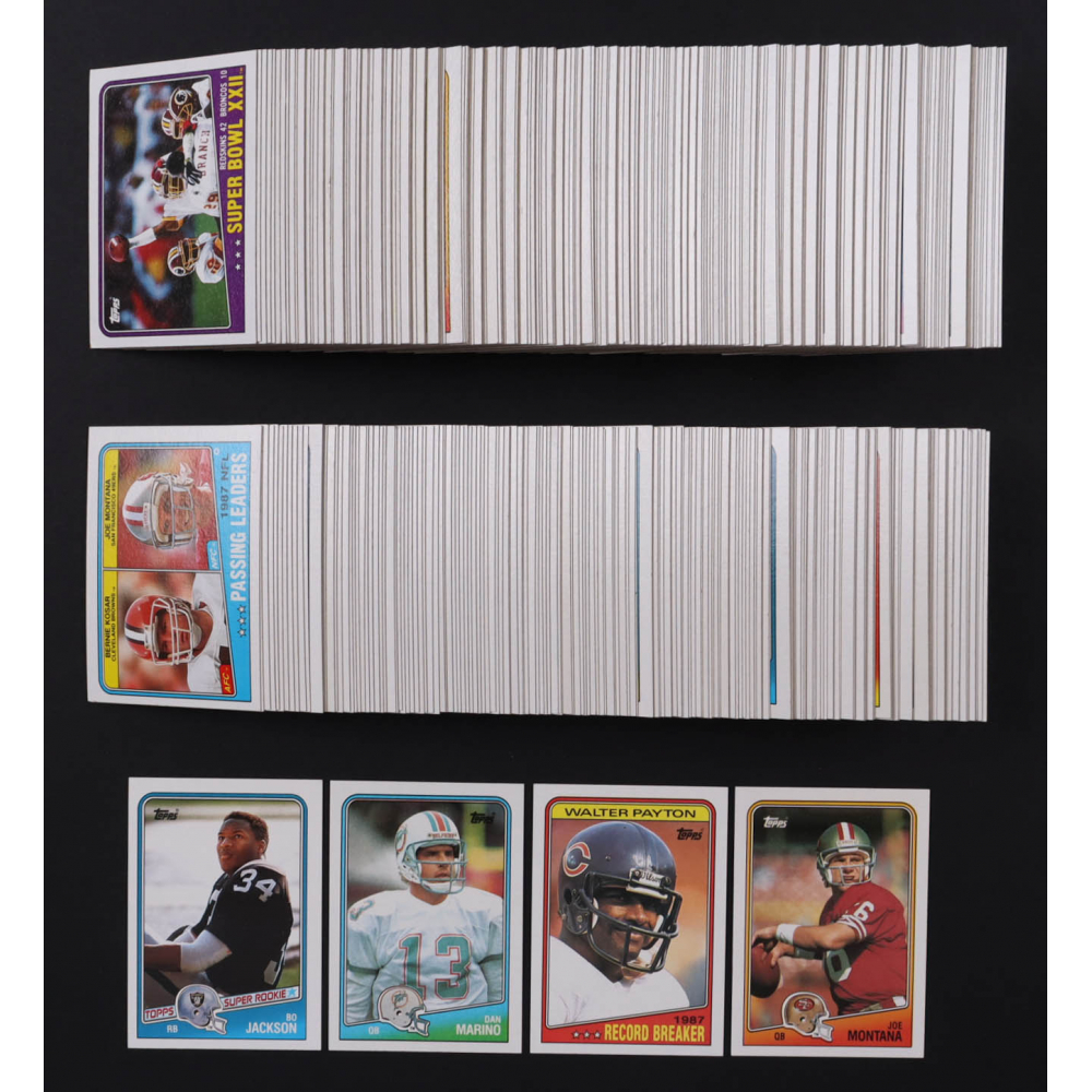 1988 Topps Football Complete Set of (396) Cards with Bo Jackson #327 SR ...