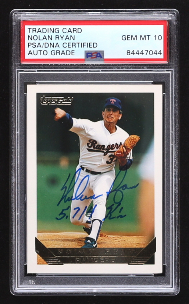 Nolan Ryan Signed 1993 Topps Gold #700 Inscribed "5,714 K's" (PSA ...