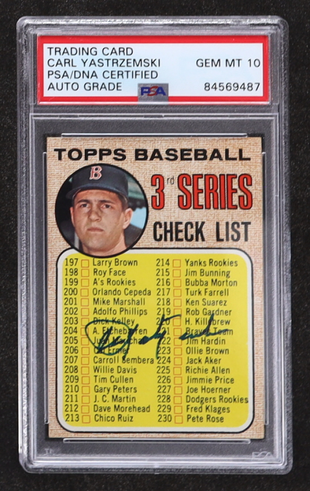 Carl Yastrzemski Signed 1968 Topps #192B Checklist 3 Special Baseball ...