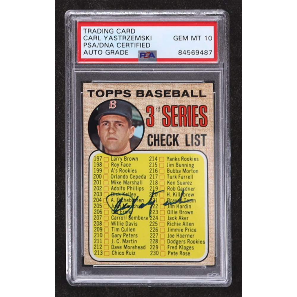 Carl Yastrzemski Signed 1968 Topps #192B Checklist 3 Special Baseball ...