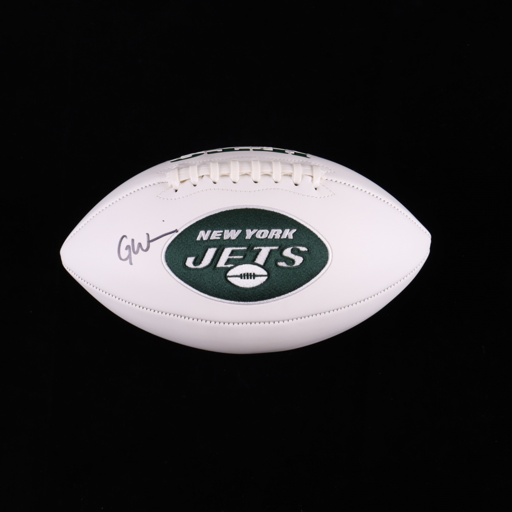Garrett Wilson Signed Jets Logo Football (JSA & Players Ink) | Pristine ...