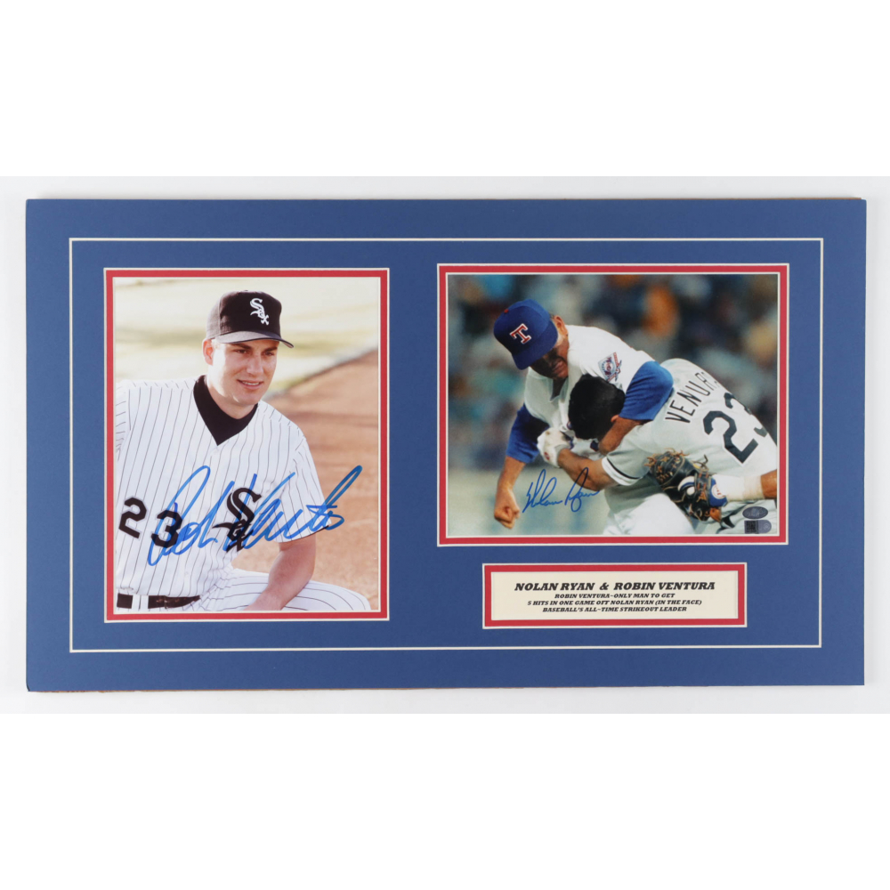 Nolan Ryan & Robin Ventura Signed Custom Matted (2) Photo Display (AIV ...