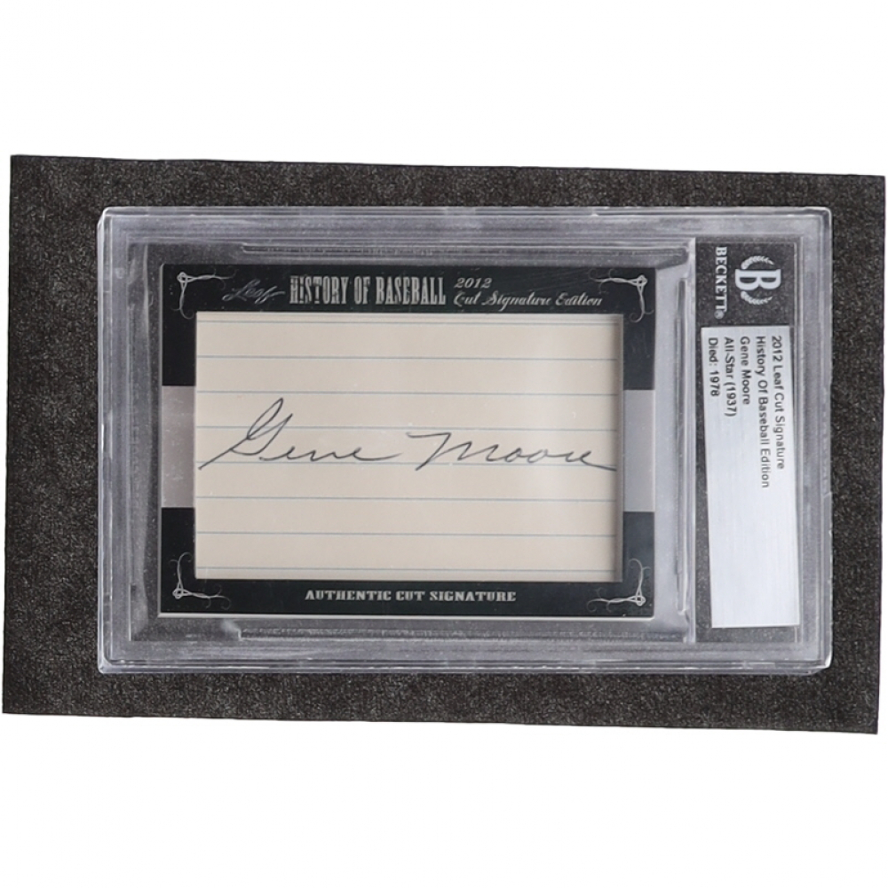 Gene Moore 2012 Leaf History of Baseball Cut Signatures #NNO (BGS ...