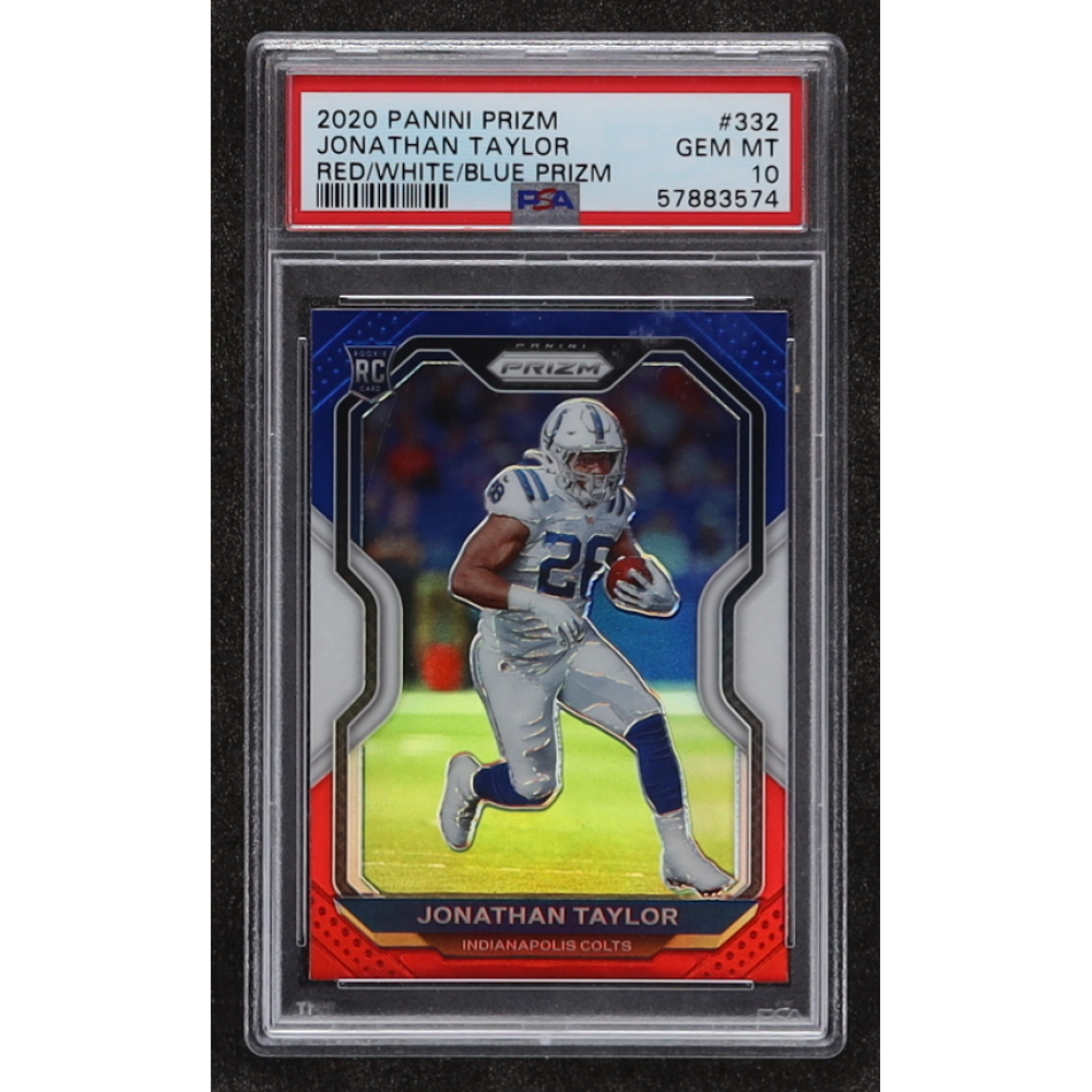 Jonathan Taylor 2020 Panini Prizm Prizms Red White and Blue #332 RC ...