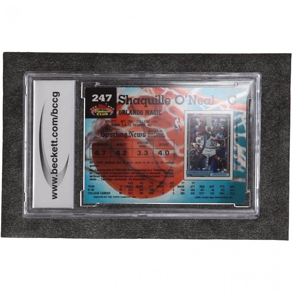 Shaquille O'Neal 1992-93 Stadium Club #247 RC (BCCG 10) | Pristine Auction