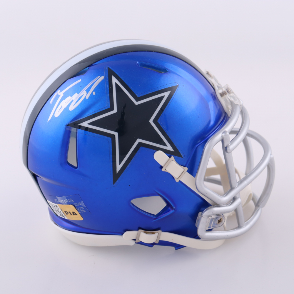 Tony Pollard Signed Cowboys Flash Alternate Speed Mini Helmet (Players ...
