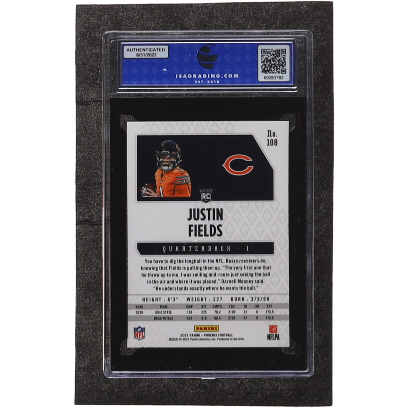 Justin Fields 2021 Panini Phoenix Fire Burst #108 RC (ISA 9) | Pristine ...