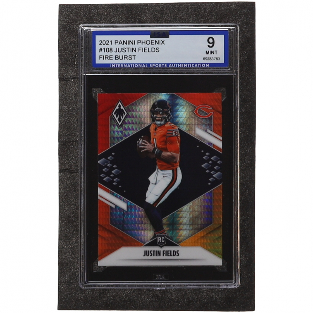 Justin Fields 2021 Panini Phoenix Fire Burst #108 RC (ISA 9) | Pristine ...
