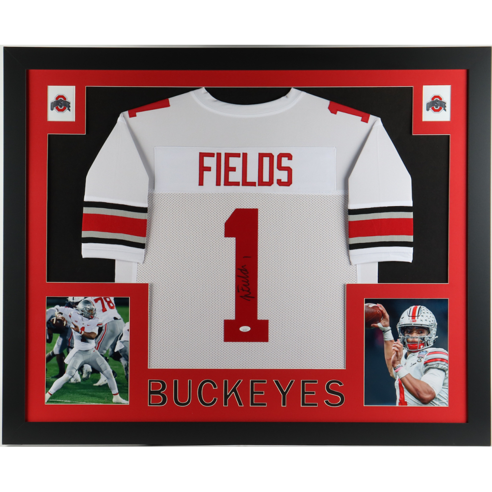 Justin Fields Signed Custom Framed Jersey Display (JSA) | Pristine Auction