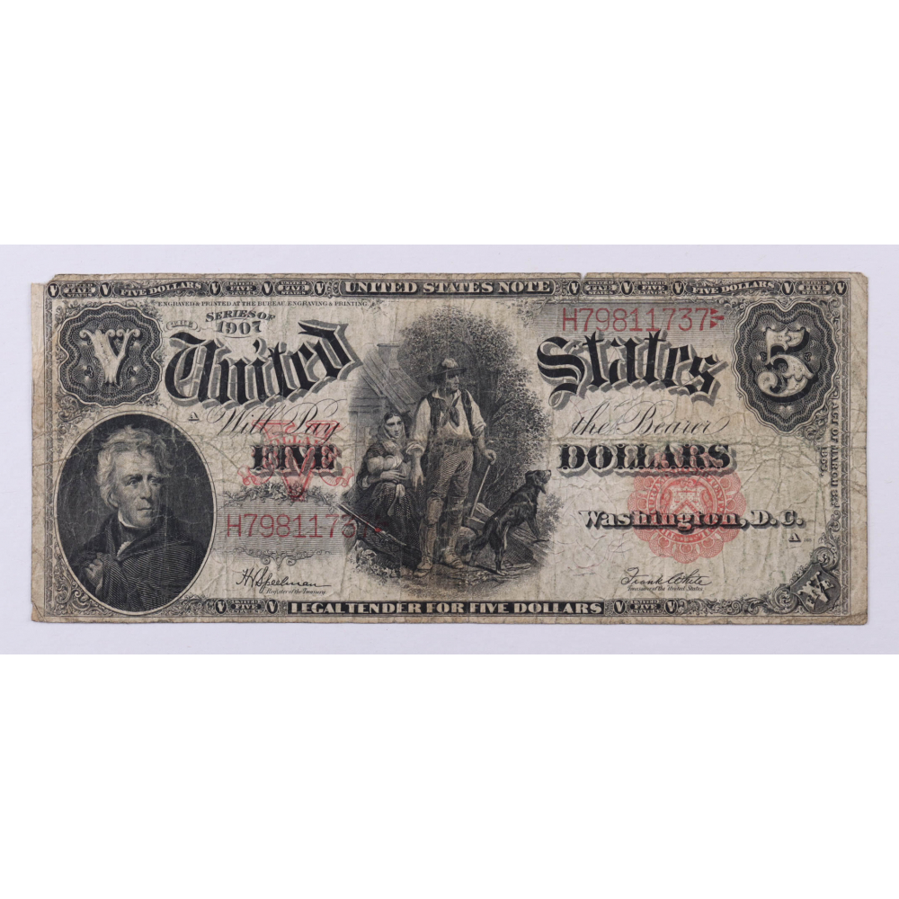 1907 $5 Five Dollar U.S. Bank Note | Pristine Auction