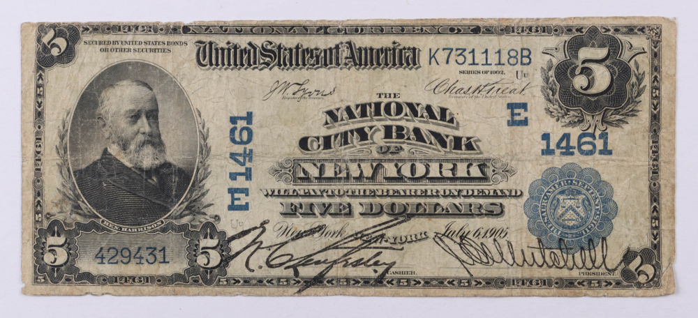 1905 $5 Five Dollar U.S. Bank Note | Pristine Auction