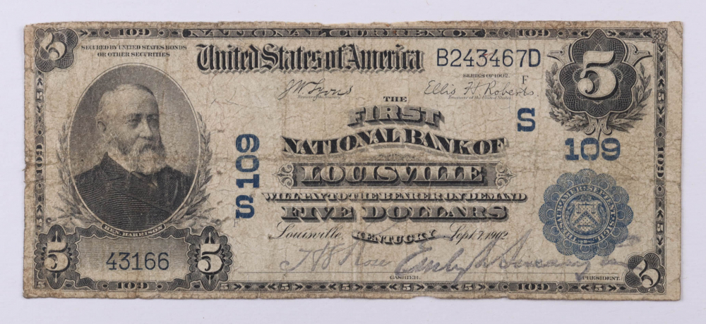 1902 $5 Five Dollar U.S. Bank Note | Pristine Auction
