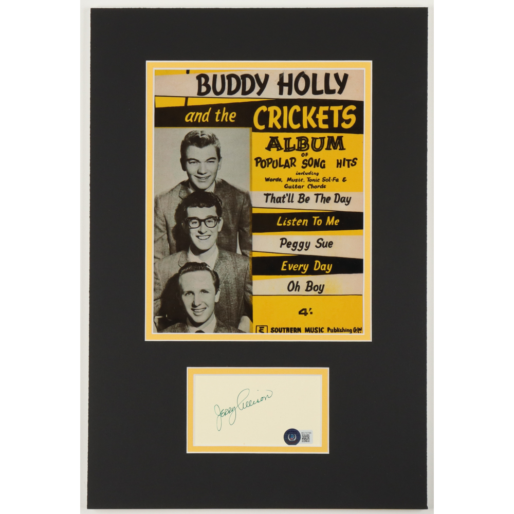 Jerry Allison Signed "Buddy Holly and the Crickets" Custom Matted Cut ...