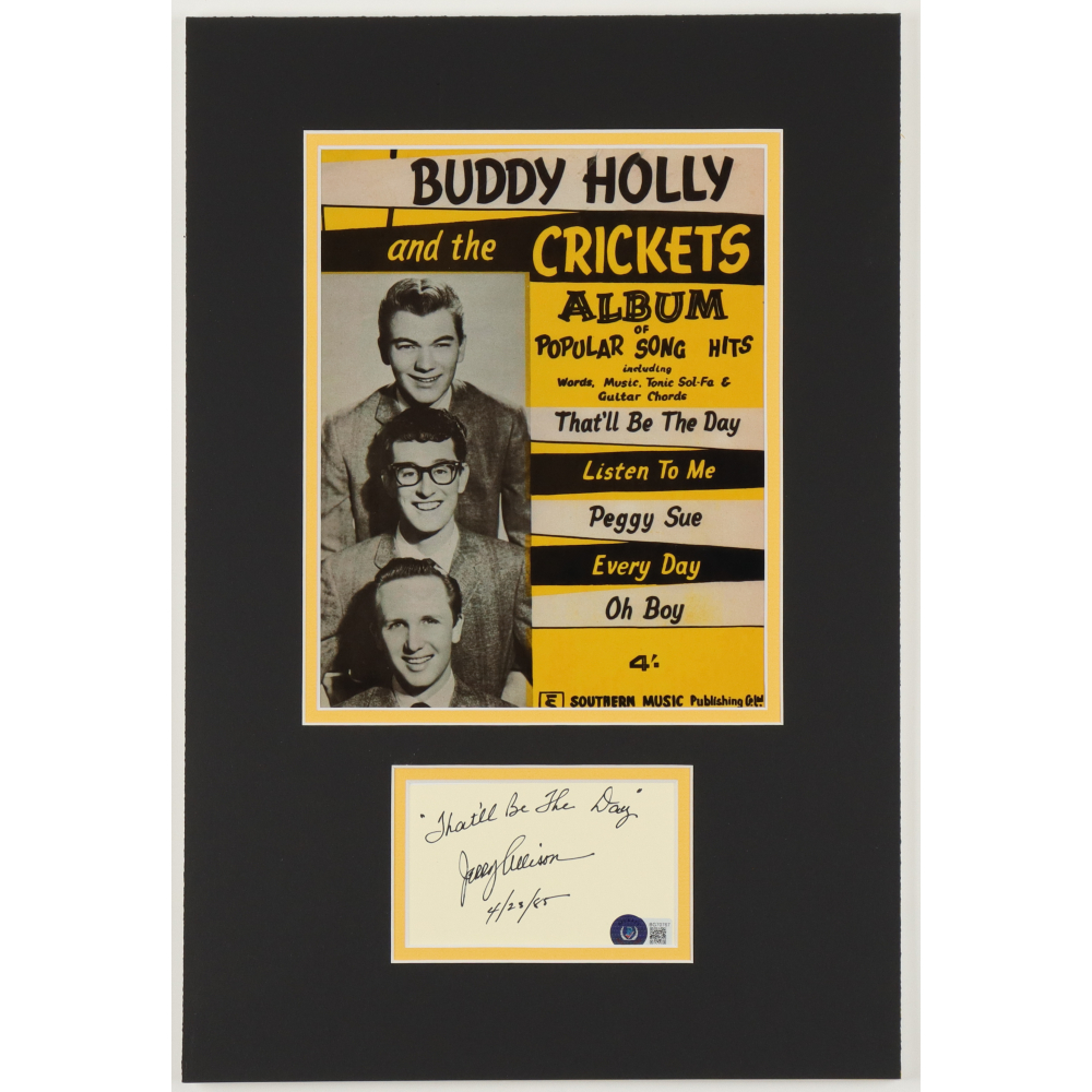 Jerry Allison Signed "Buddy Holly and the Crickets" Custom Matted Cut ...