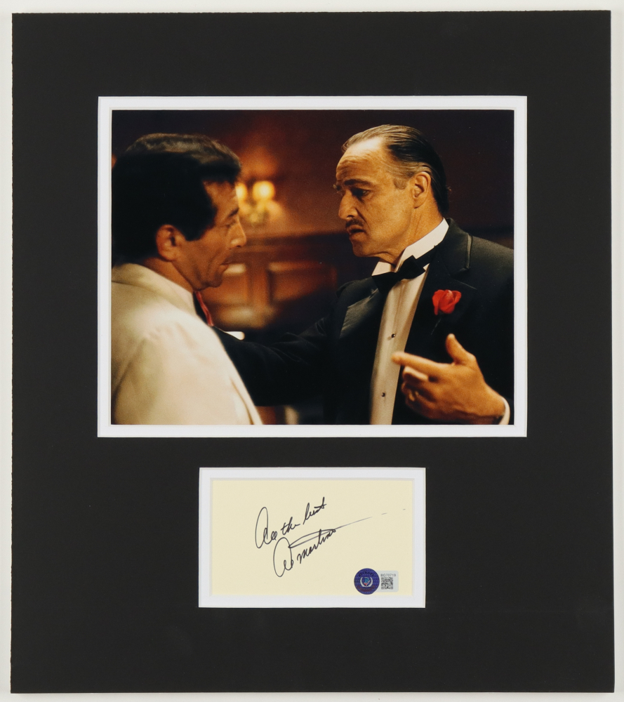 Al Martino Signed "The Godfather" Custom Matted Cut Display Inscribed ...