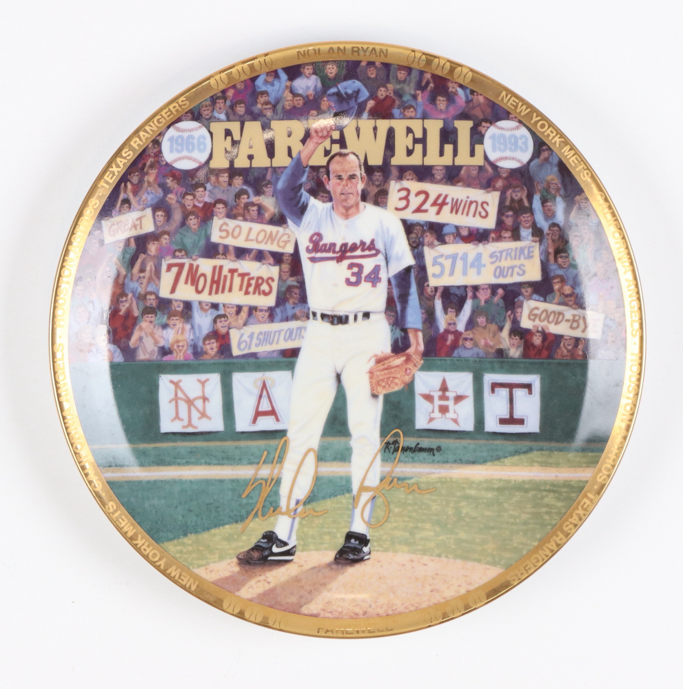1994 "Farewell Nolan Ryan" LE Rangers Sports Impressions Porcelain ...