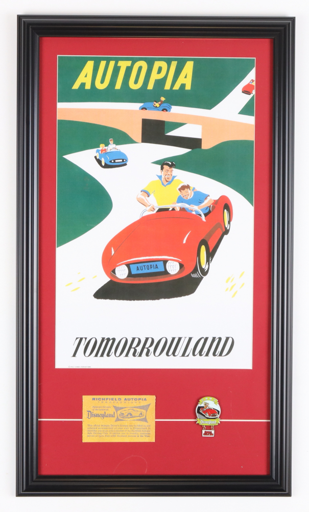Disneyland Tomorrowland's "Autopia" Custom Framed Print Display with ...