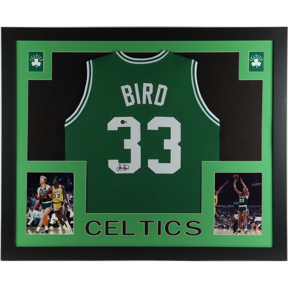 Larry Bird Signed Custom Framed Jersey Display (Beckett) | Pristine Auction