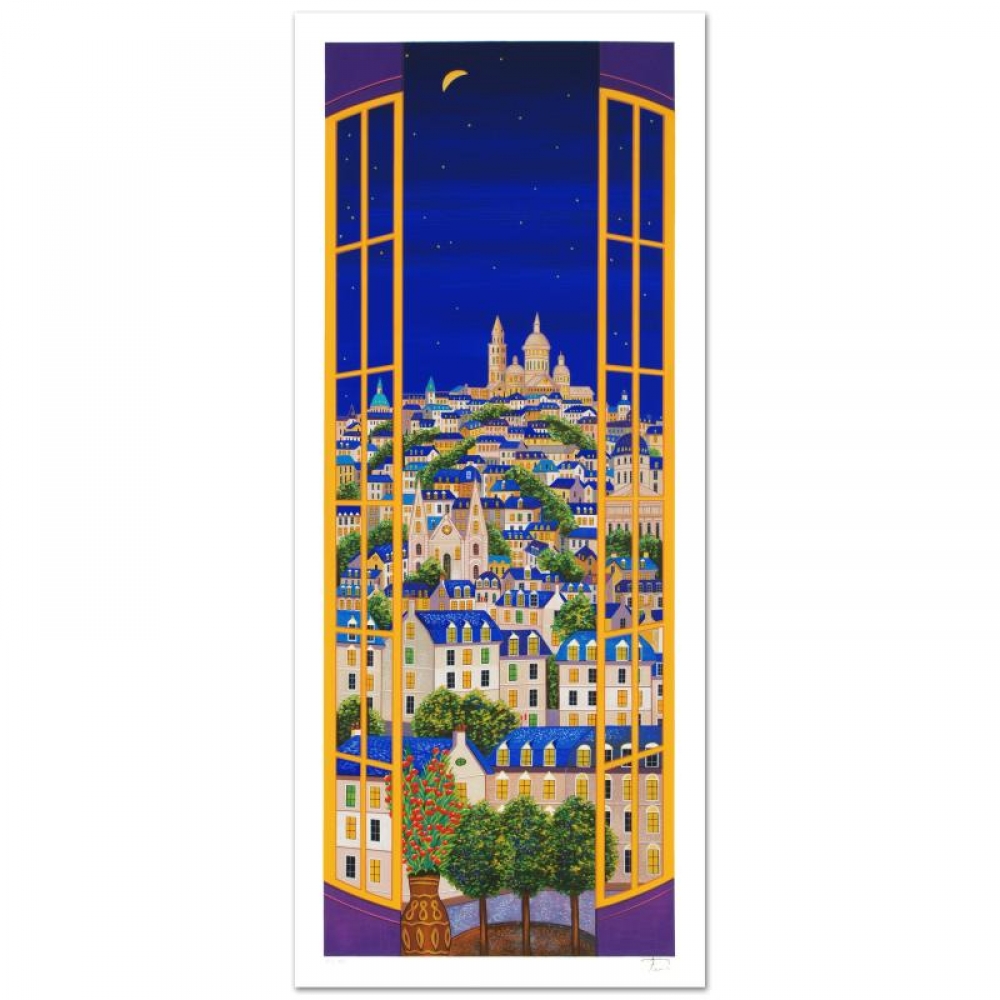 Fanch Ledan Signed "Windows On Paris" Limited Edition 15x36 Serigraph ...