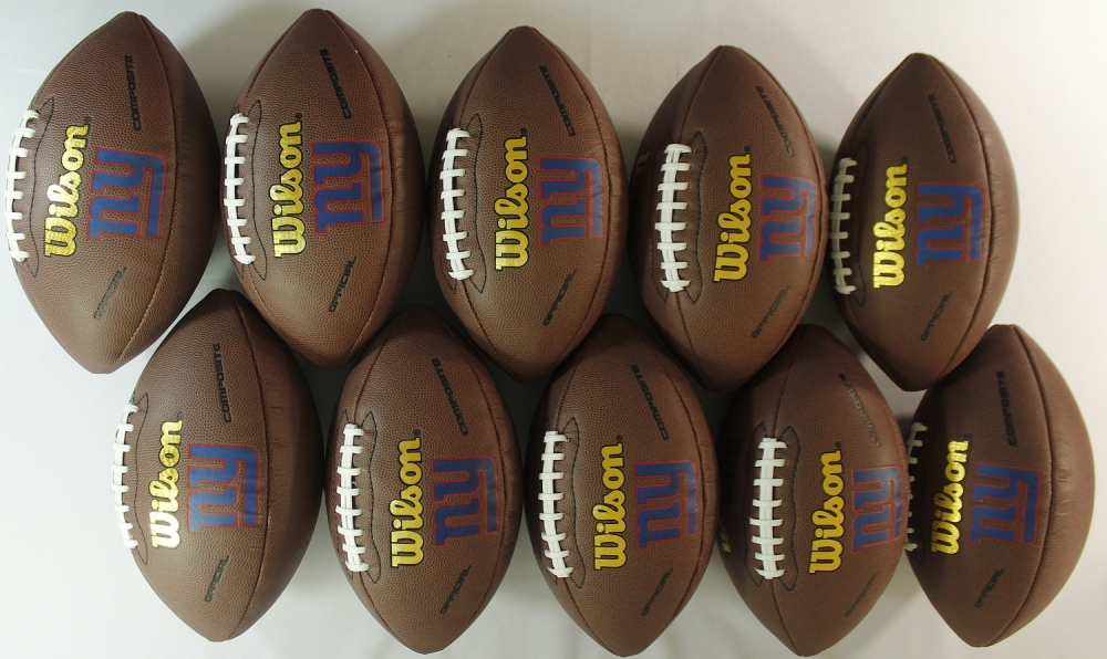 Lot of (10) Official Giants Full-Size Wilson Logo Footballs | Pristine ...