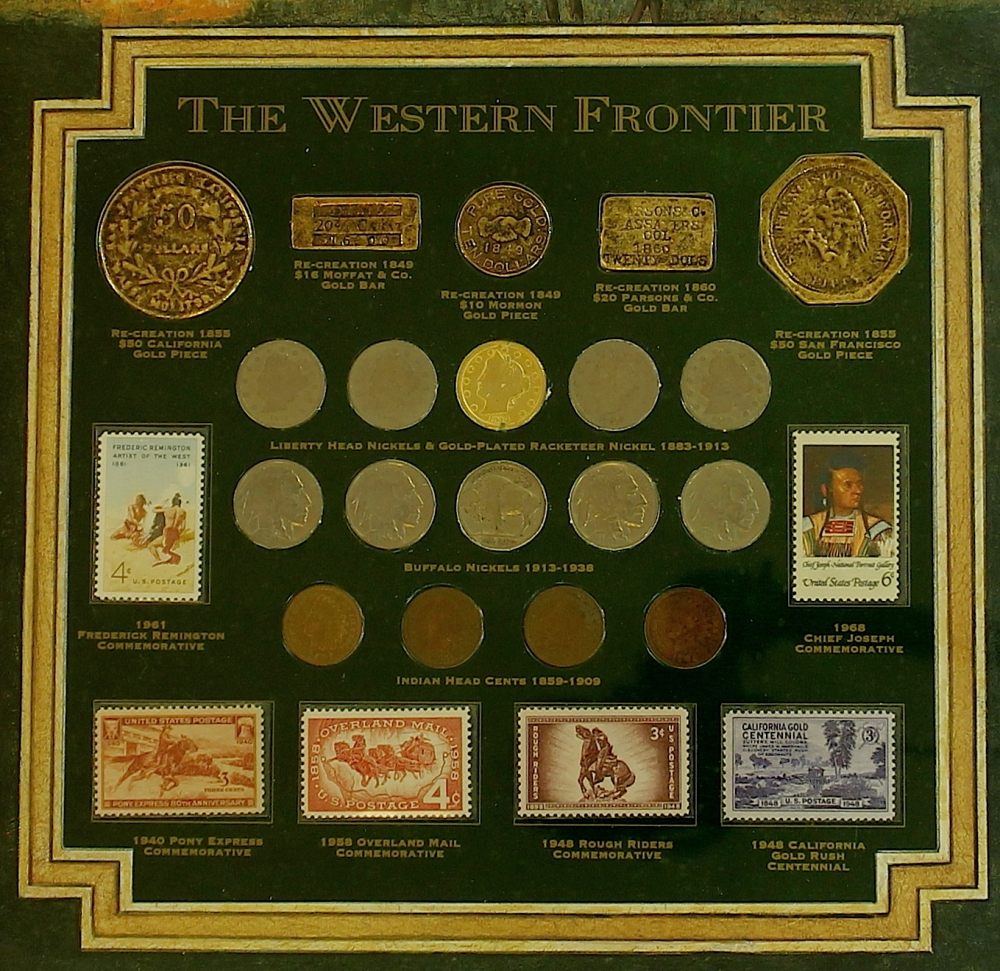 The Western Frontier Coin, Stamp and Re-creation Bar 12x15 Custom ...