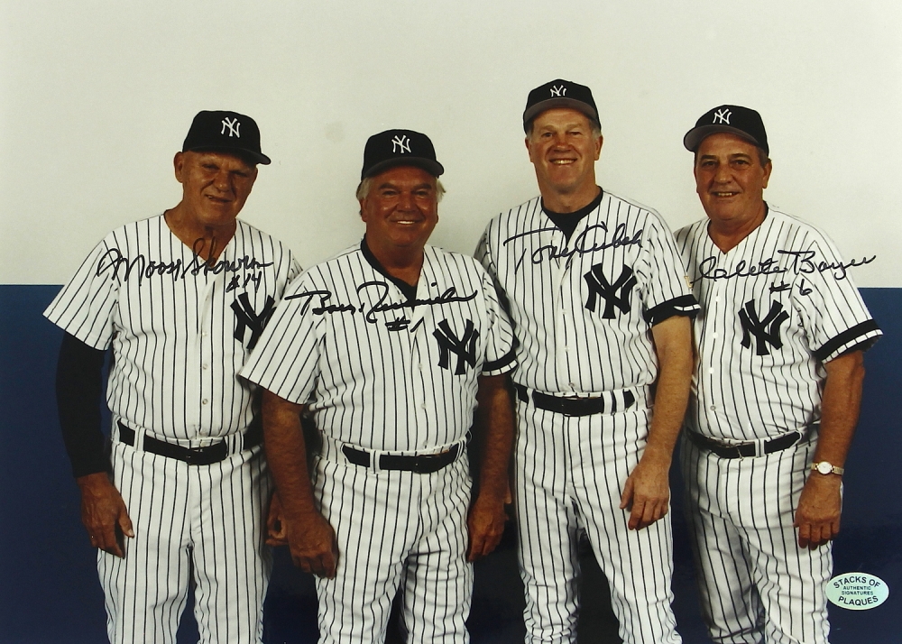 1960 New York Yankees Infield 8x11 Photo Signed by (4) with Bill "Moose ...