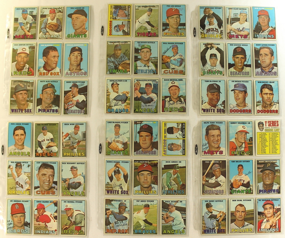 Lot of (424) 1967 Topps Baseball Cards With Bob Allen, Johnny Callison ...