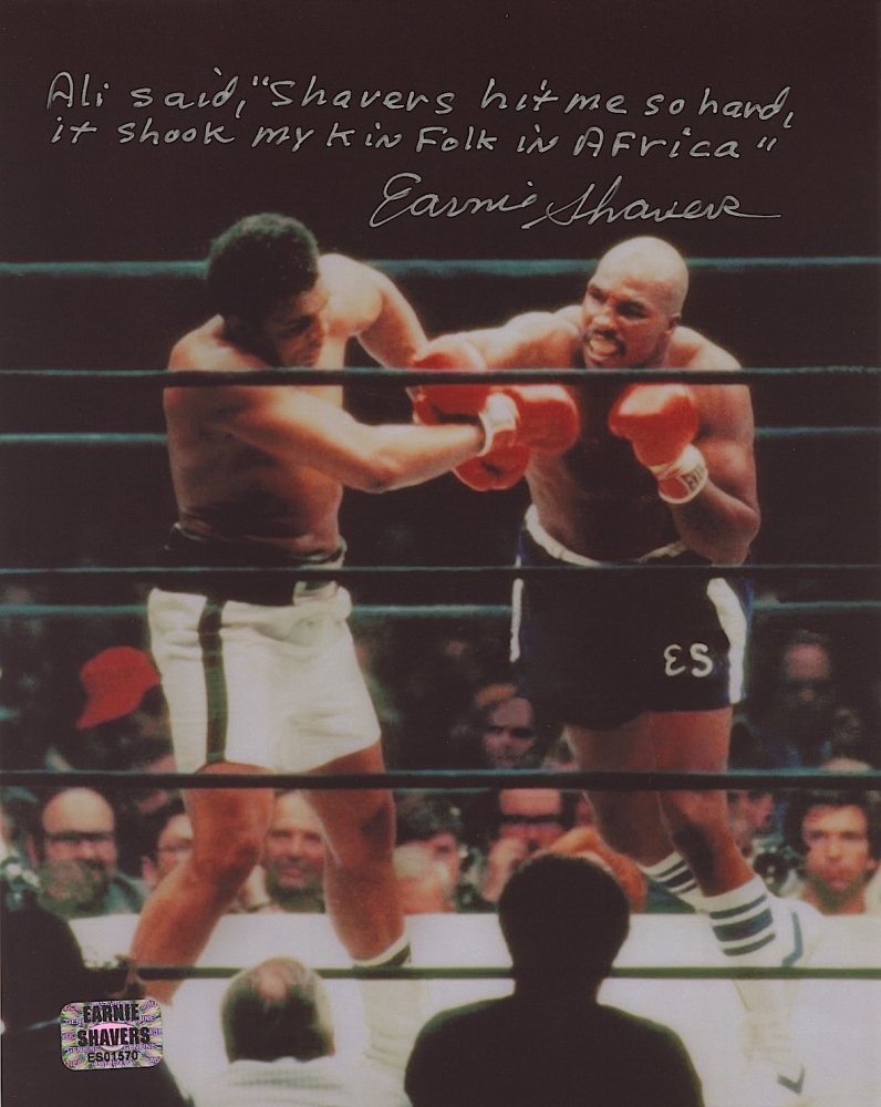 Earnie Shavers Signed 8x10 Photo vs. Muhammad Ali with Extensive ...