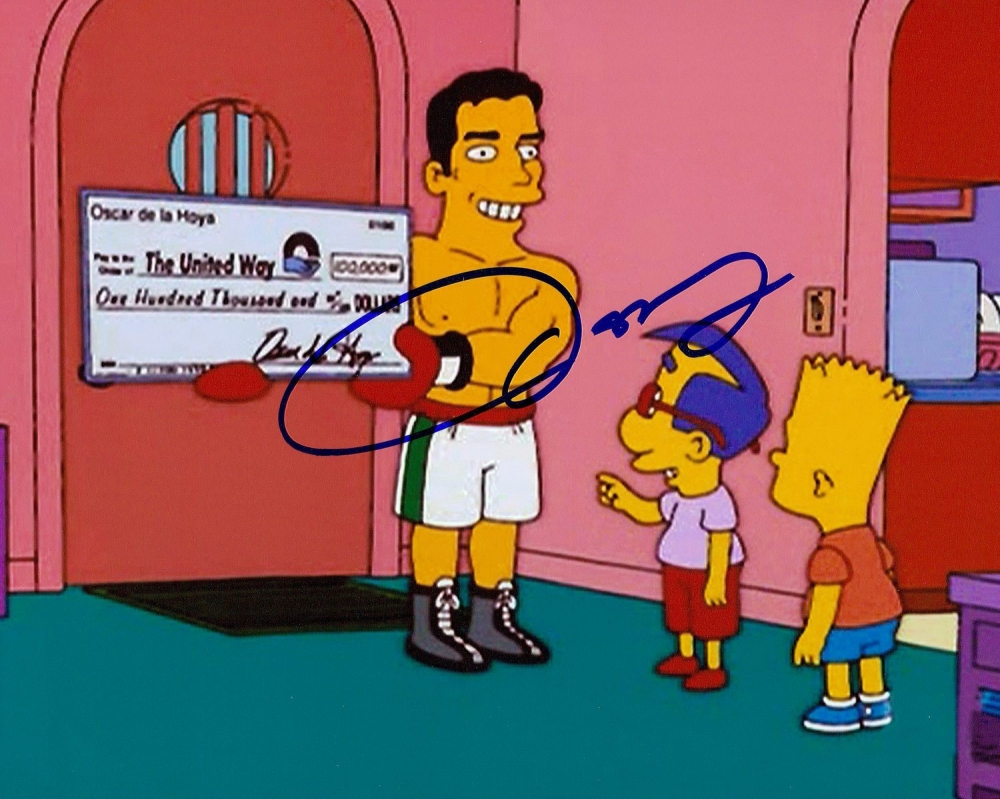 Oscar De La Hoya Signed "The Simpsons" 8x10 Photo (PA LOA) | Pristine ...